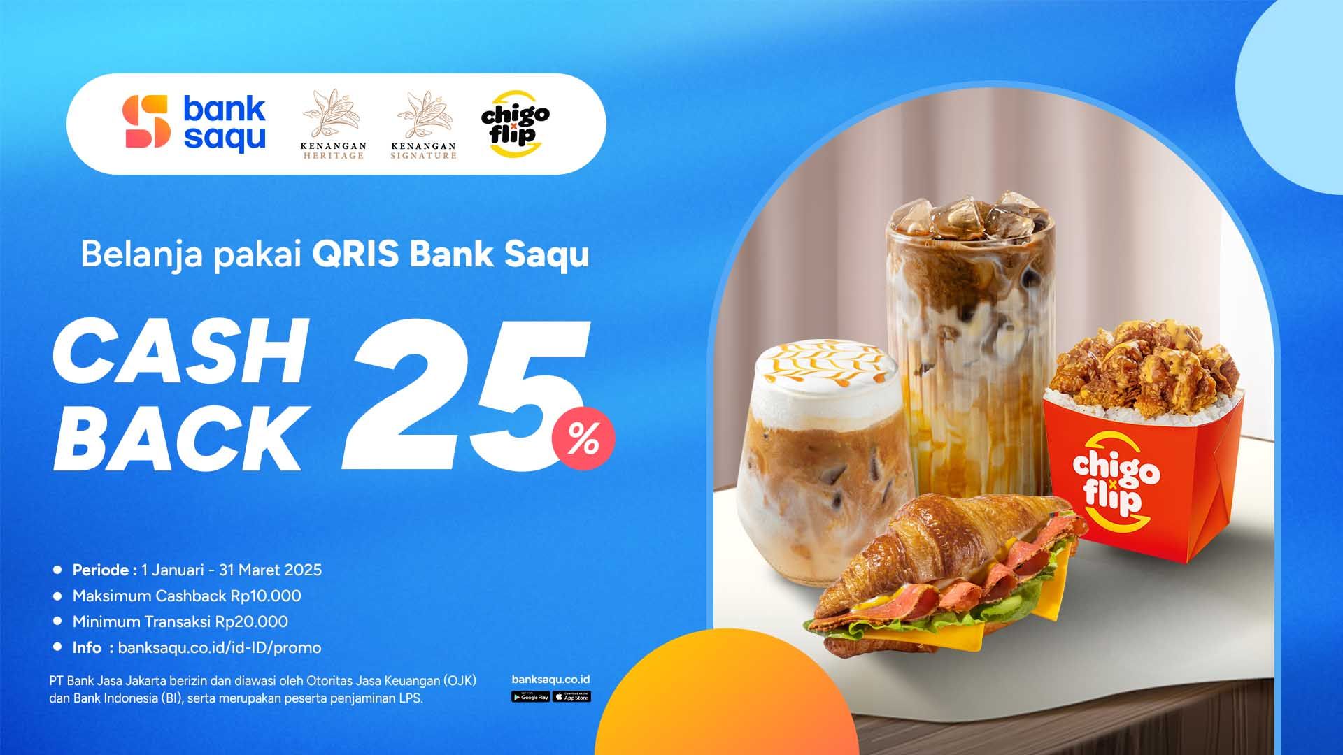 Promo Chigo & Kenangan Cashback 25% | Bank Saqu